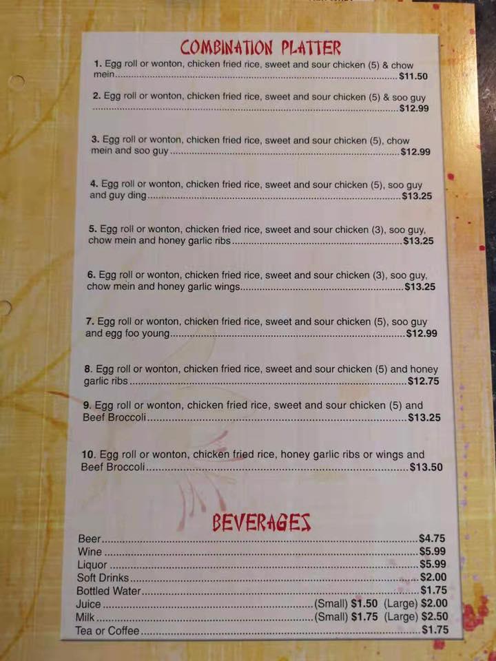 Menu at War Wick's Restaurant, Grand Falls-Windsor