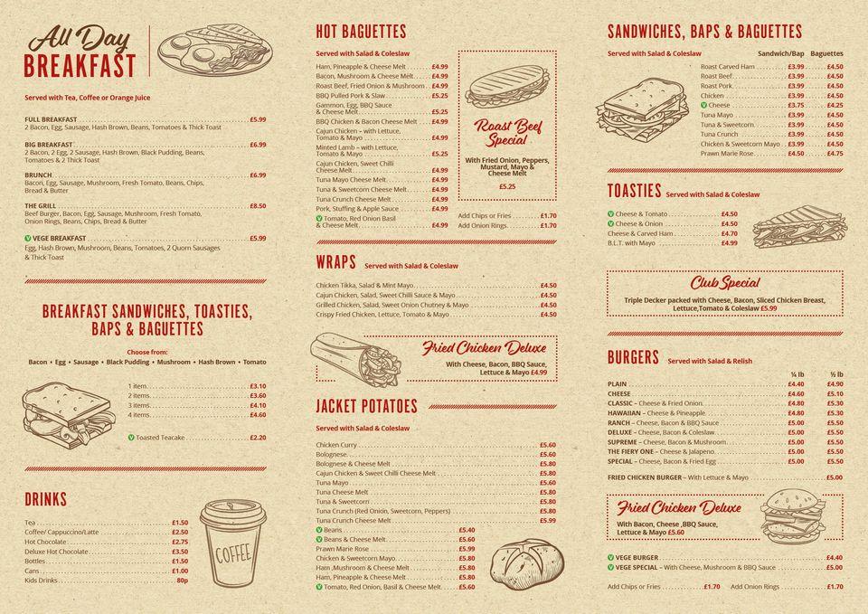 Menu at Expresso Cafe & Outside Catering, Wrexham