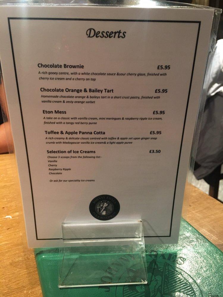 Menu at Johnny Foxes pub & bar, Inverness