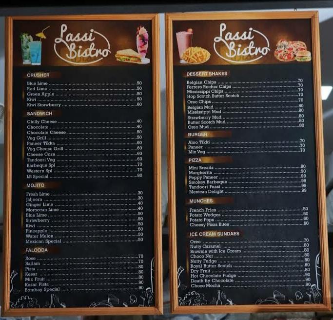Menu at LASSI BISTRO, Chennai, Ashwin Amethyst
