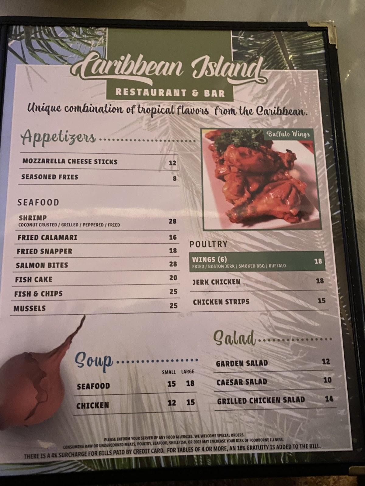 Menu at Caribbean Island Restaurant & Bar, Freeport