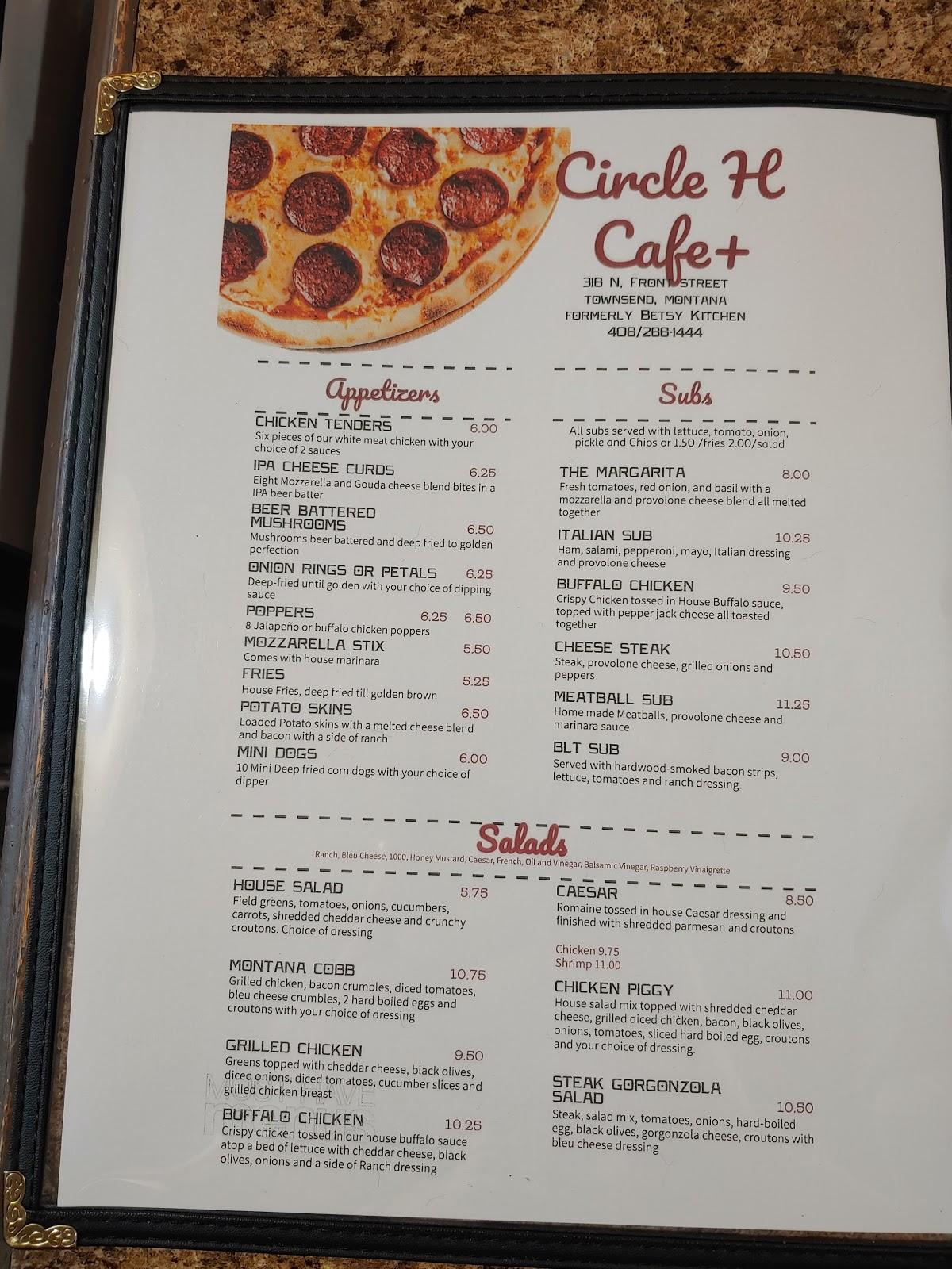 Menu at Circle H Cafe+, Townsend