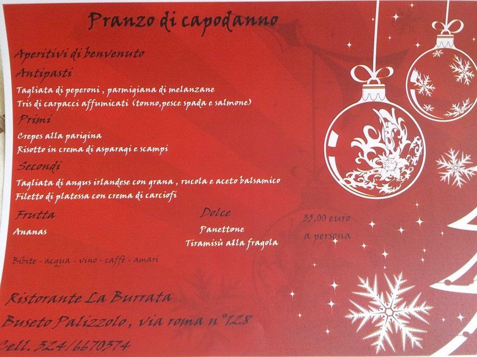 Menu at La Burrata restaurant, Buseto Palizzolo, 12:00AMVia Roma