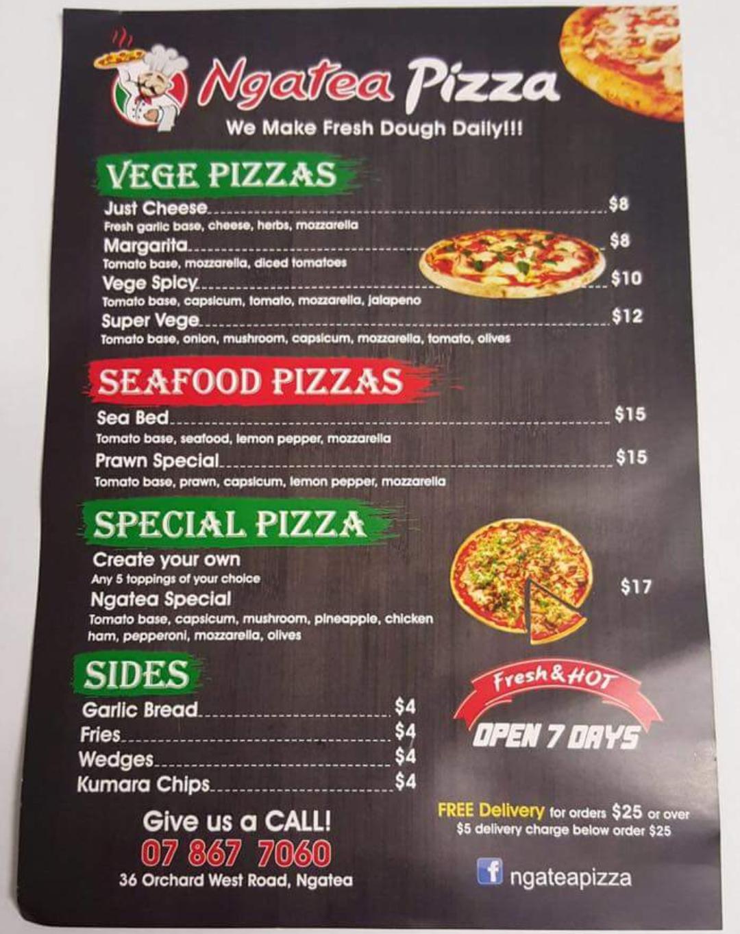 Menu at Ngatea Pizza pizzeria, Ngatea