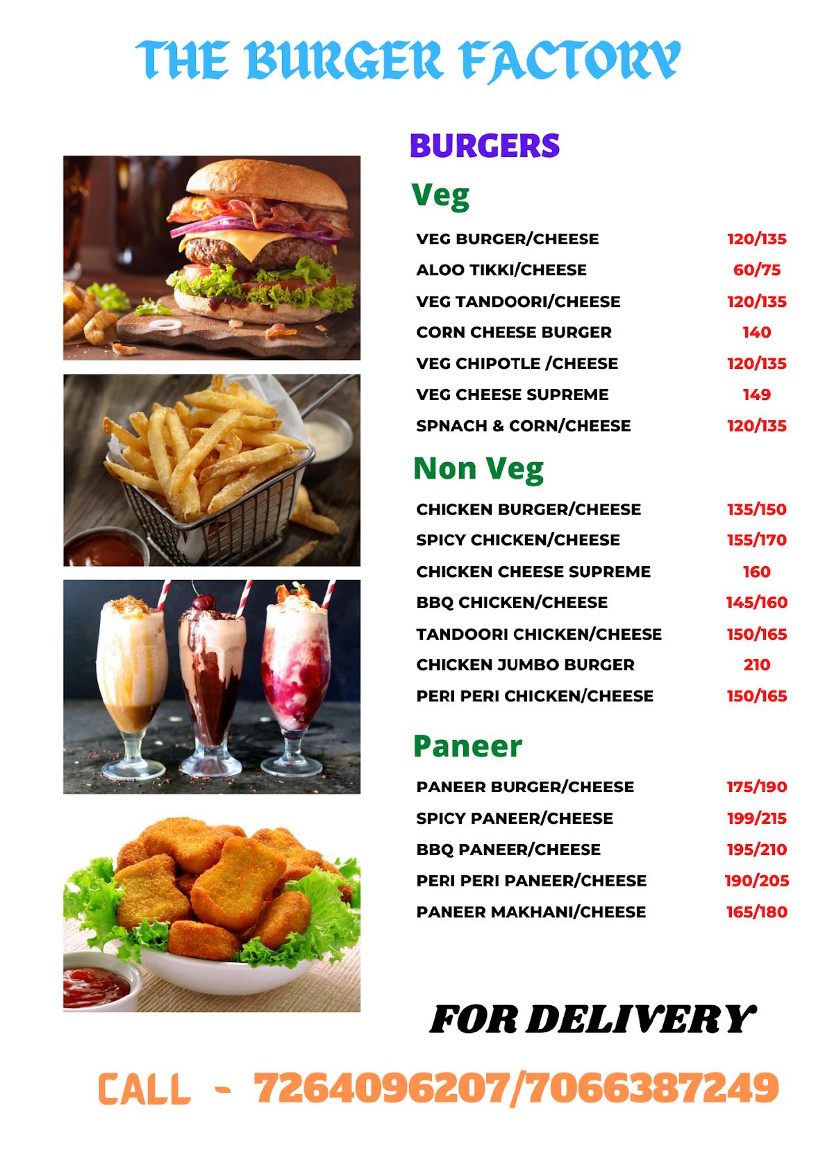 Menu at The Burger Bistro, Lonavala