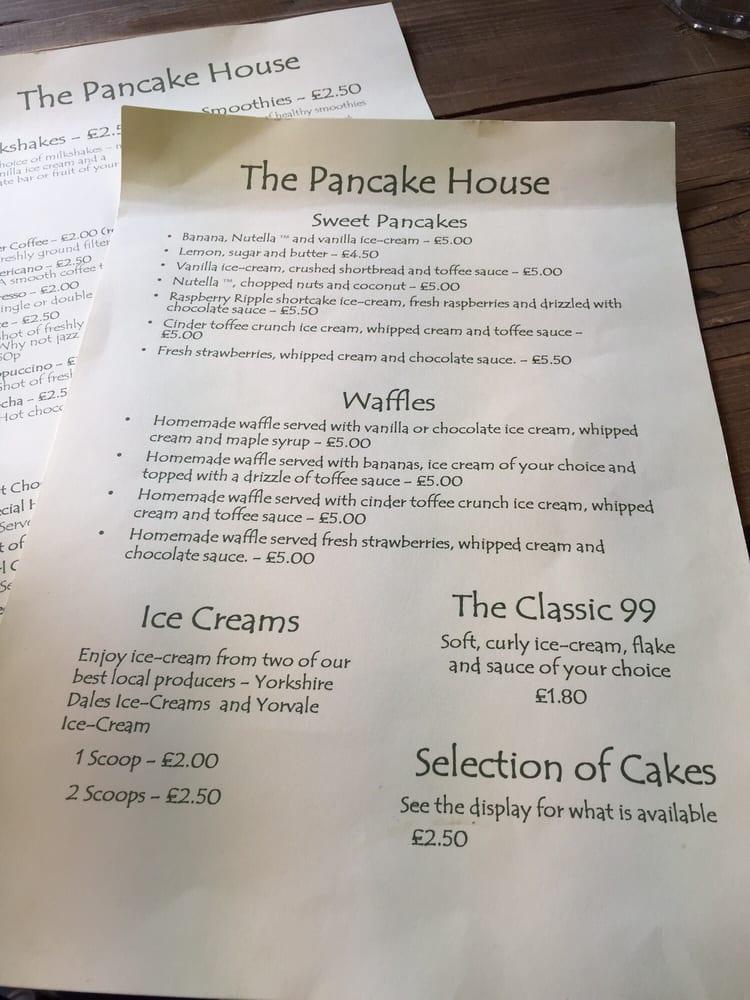 Menu at The Pancake House desserts, Pateley Bridge