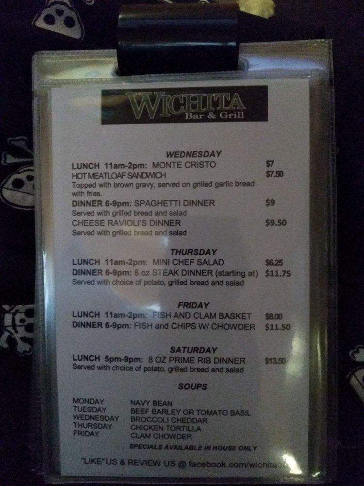 Menu at Wichita Bar & Grill, Oregon City