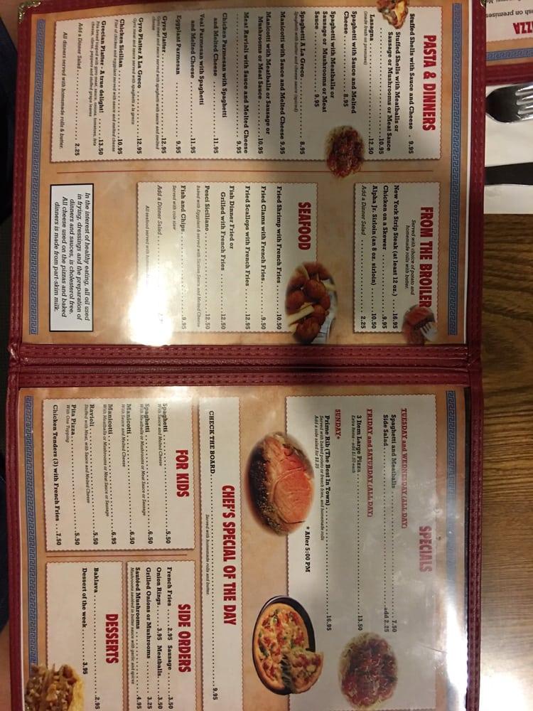 Menu at Apollo Pizza pizzeria, Apollo Beach