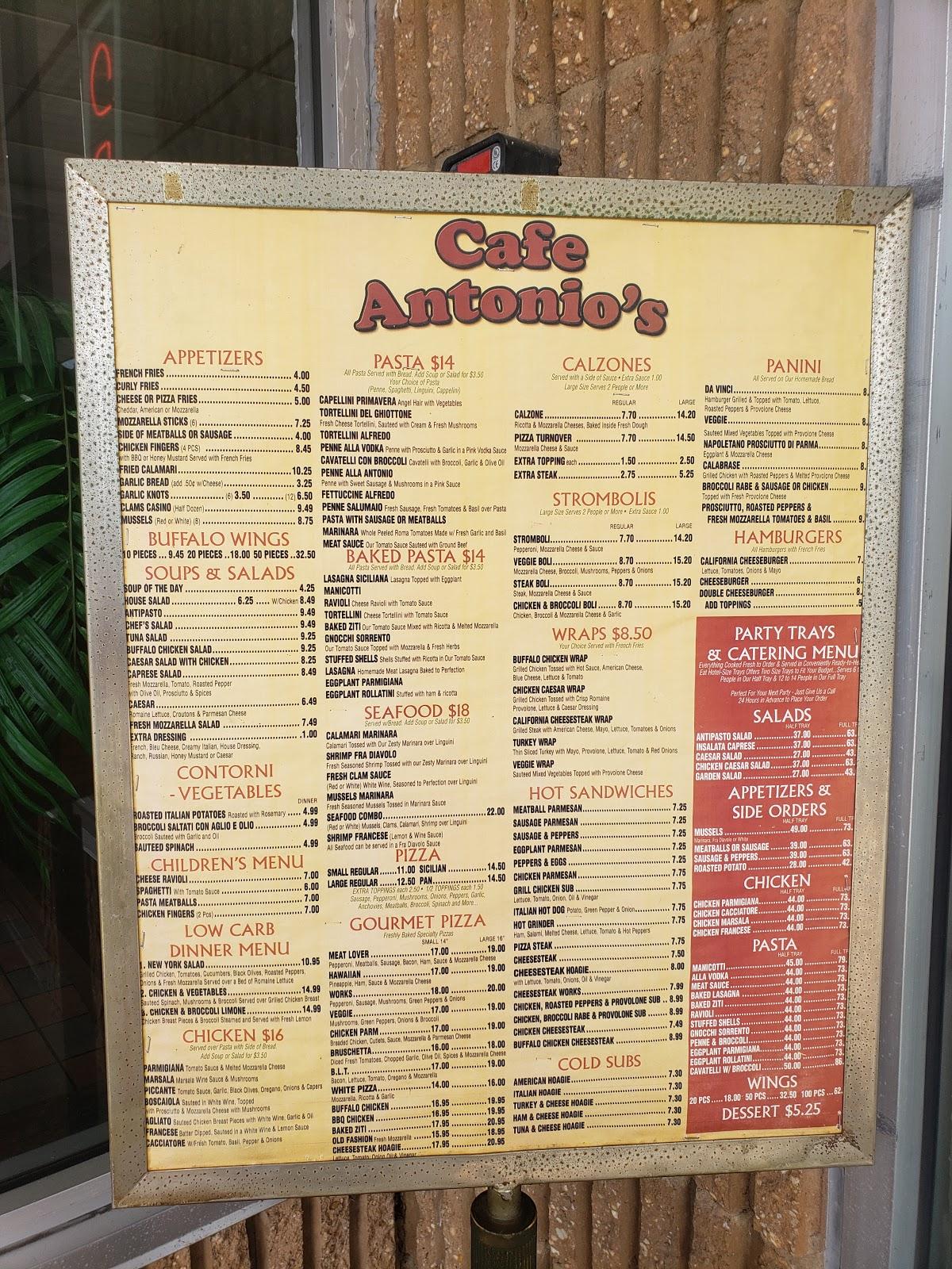 Menu at Cafe Antonio's Restaurant, Hamilton Township
