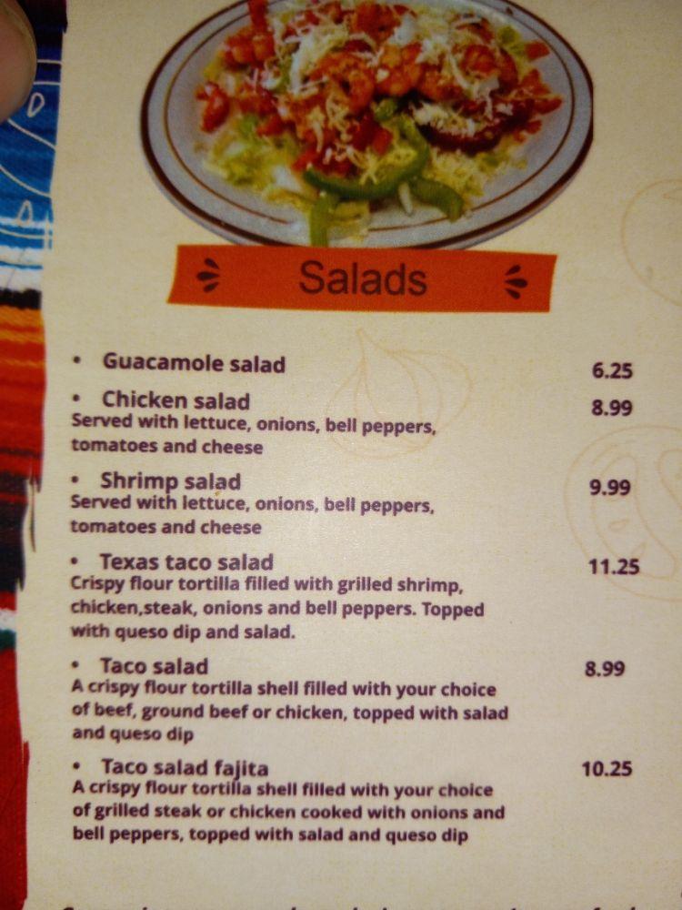 Menu at El Barril Mexican Restaurant, Edgington