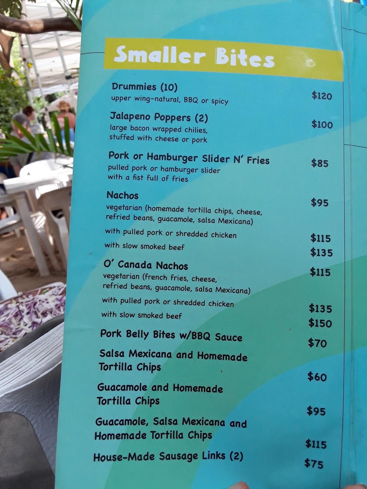 Menu at El Rio BBQ, Puerto Vallarta