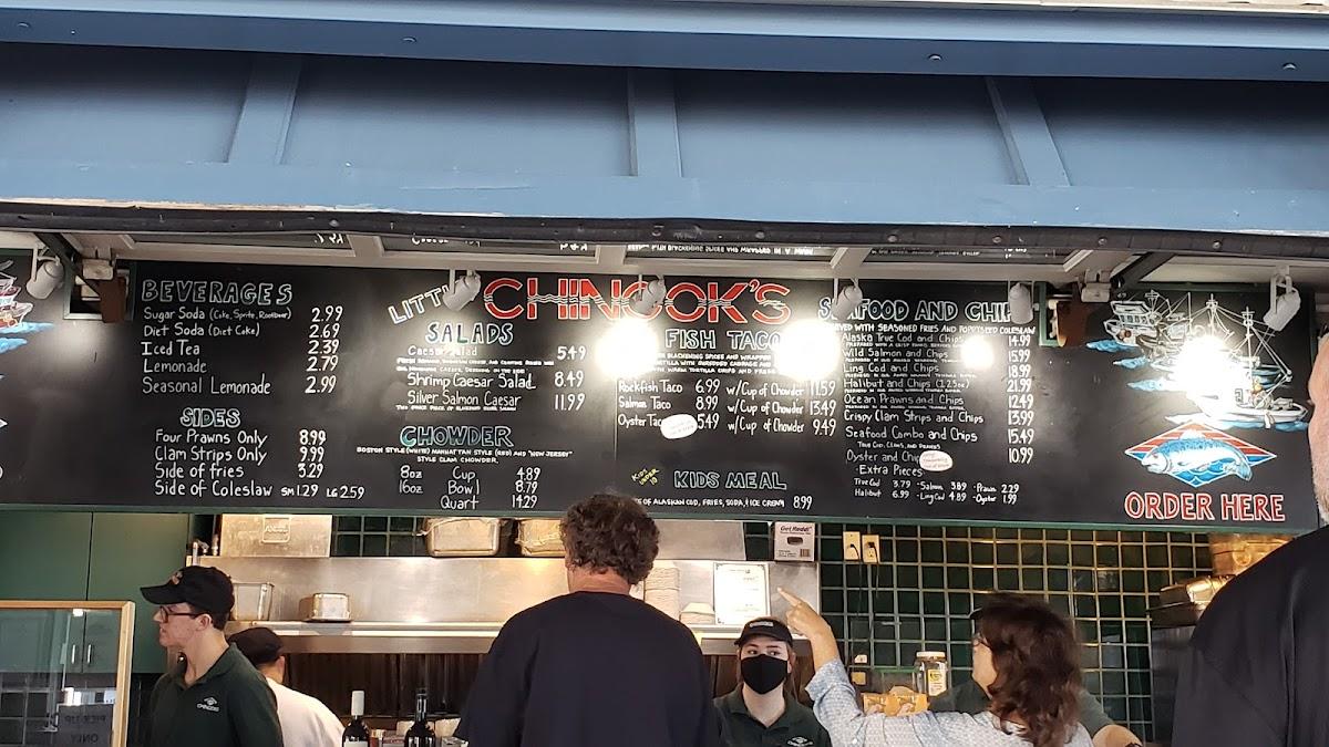 Menu at Little Chinook’s restaurant, Seattle, 18th Ave W
