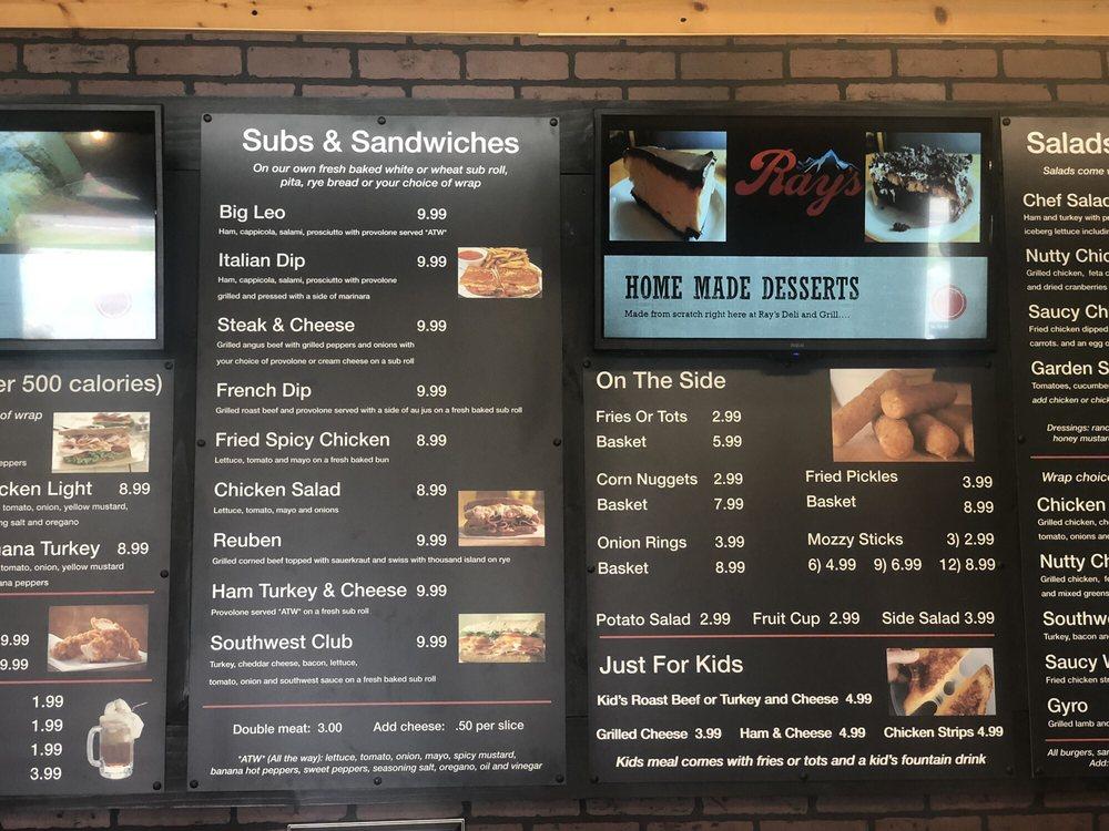 Menu at Ray's Deli and Grill restaurant, Lake City