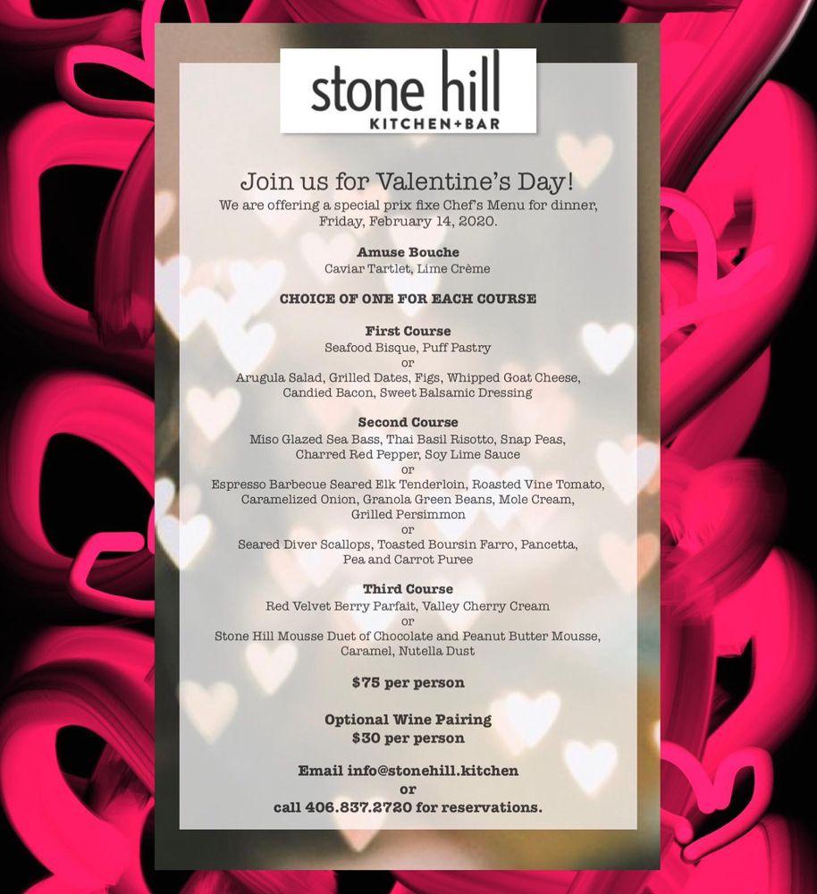Menu at Stone Hill Kitchen + Bar, Bigfork