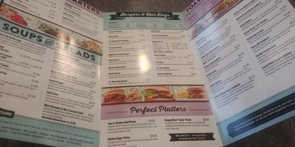 Menu at The Purple Cow Restaurant, Hot Springs