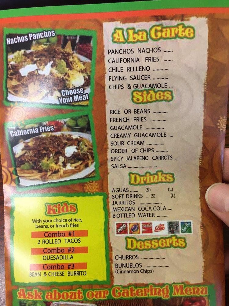 Carta del restaurante Panchos Authentic Mexican Grill, Chula Vista, 933 ...