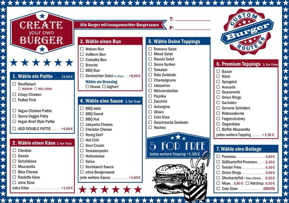 Menu at Route 66 BBQ, Kassel