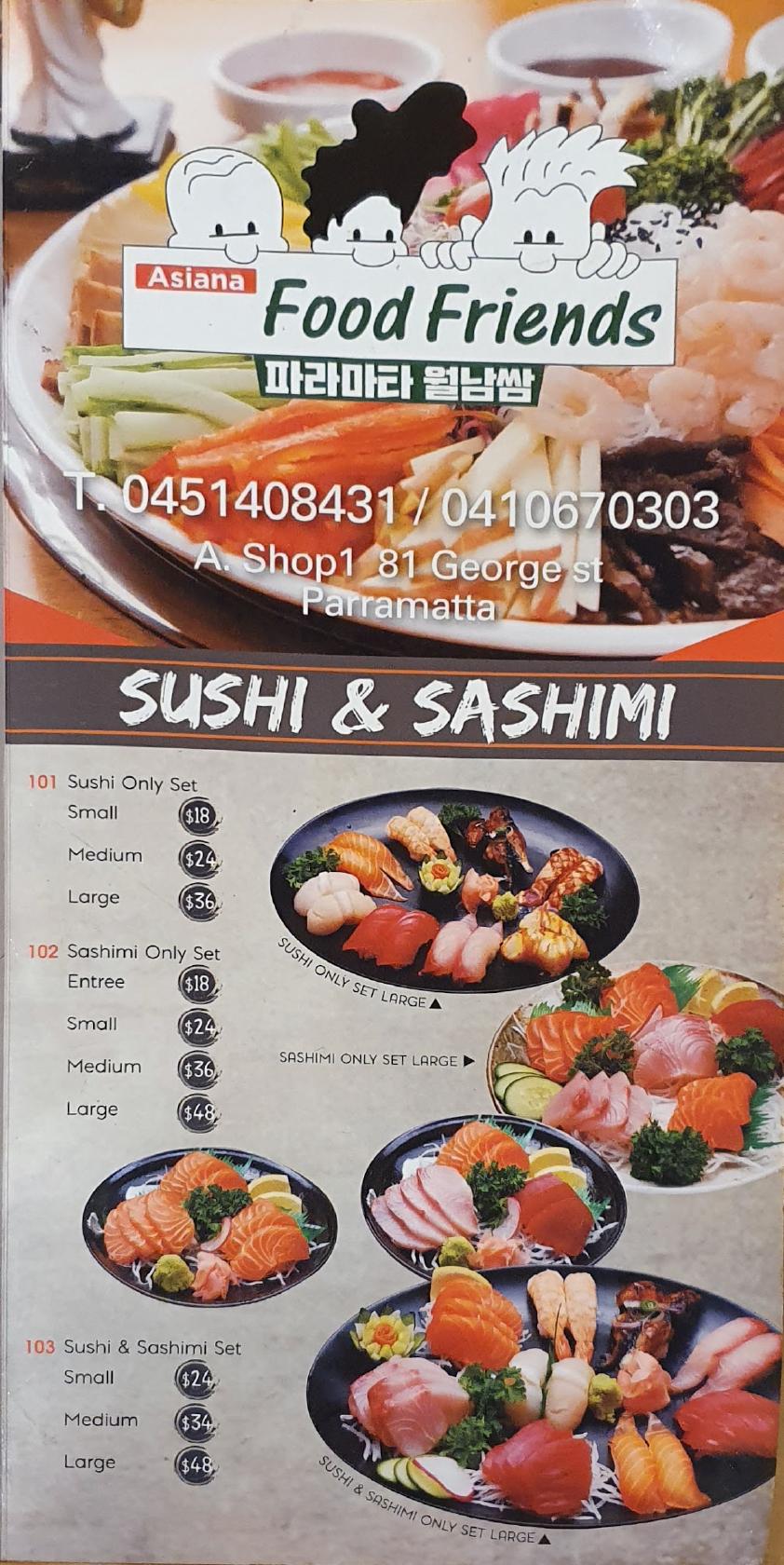 Menu at Matsu Yakiniku Buffet restaurant, Parramatta