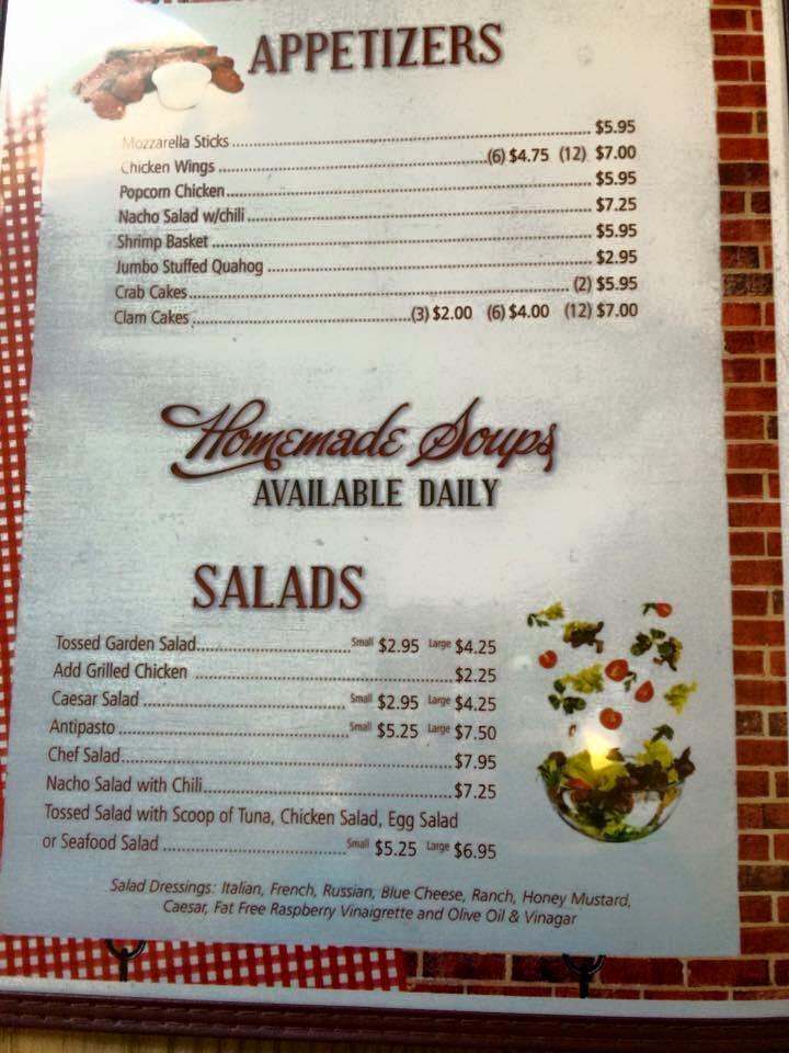 Menu at Castle Luncheonette restaurant, Woonsocket