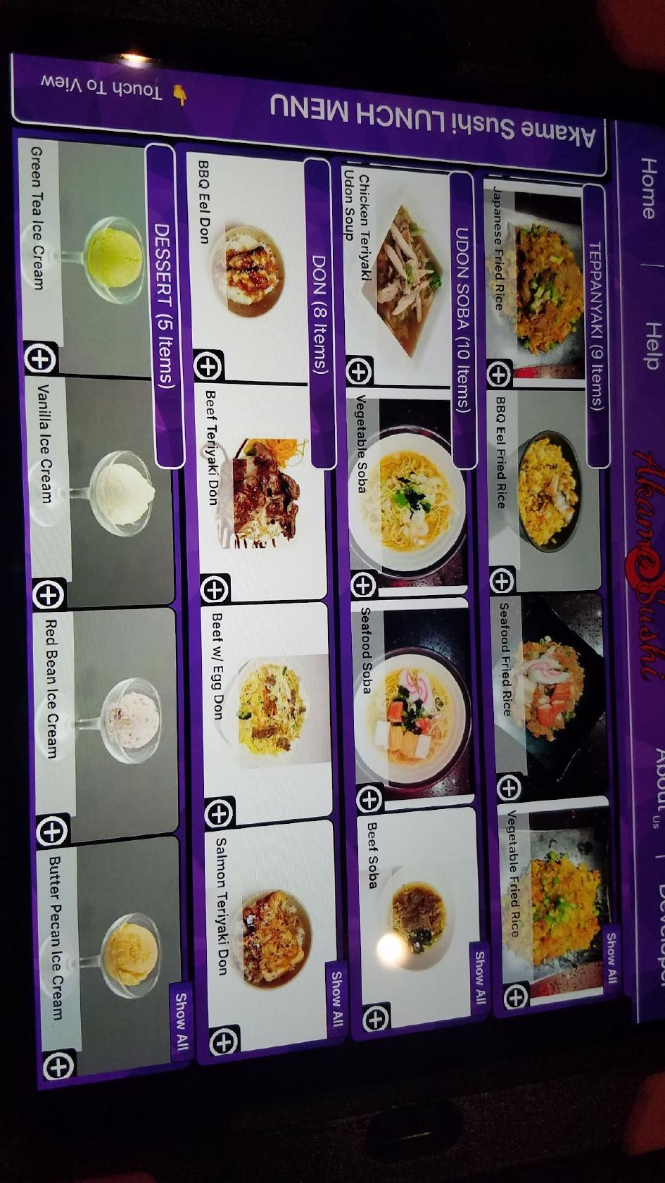 Carta del restaurante Akame Sushi, Eau Claire