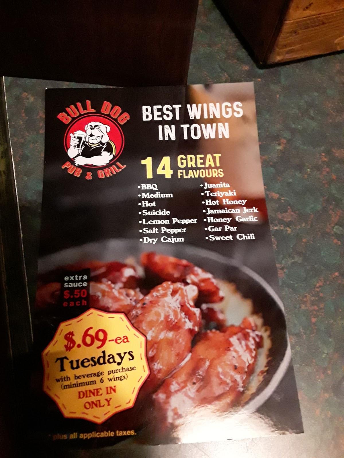Menu at Bulldog Pub & Grill, Oshawa, 600 Grandview St S