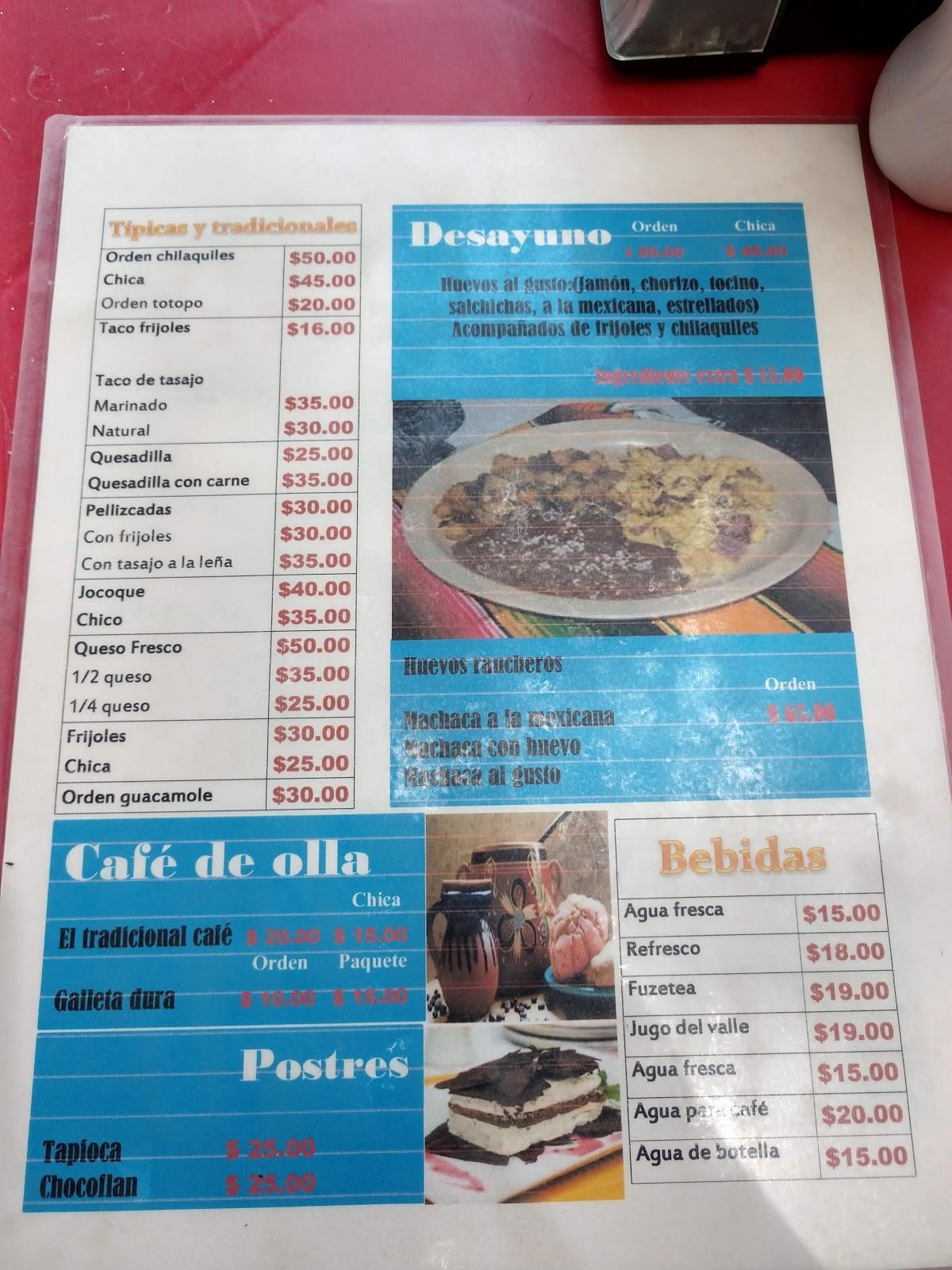 Carta del restaurante El Mitote, Tepic, Guadalajara - Tepic
