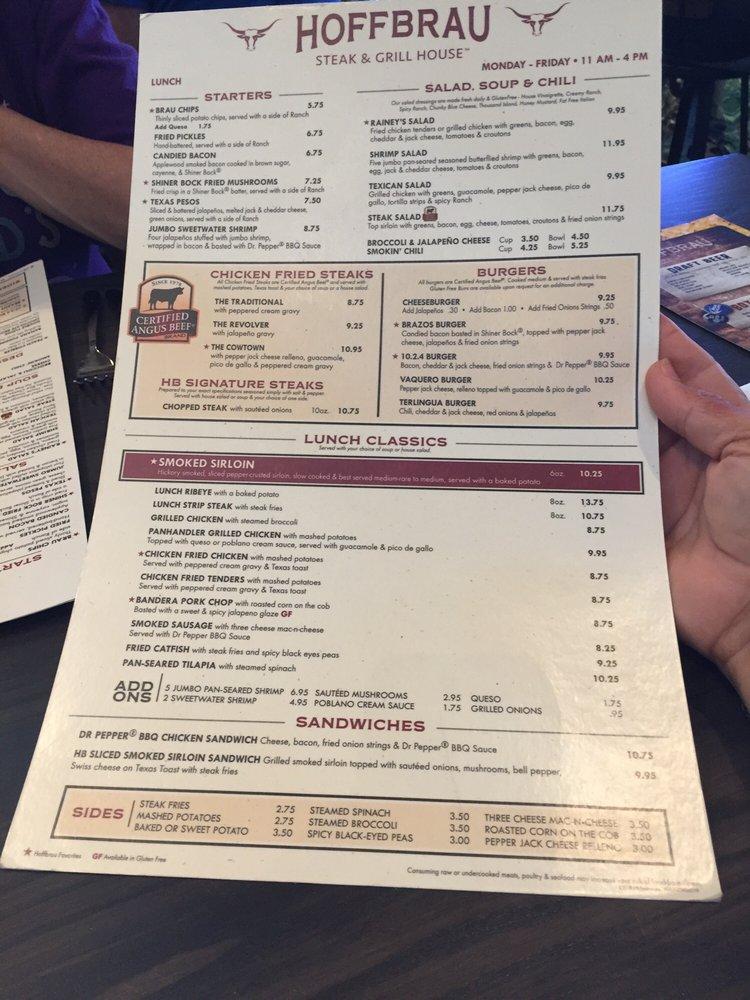 Menu at Hoffbrau Steak & Grill House steakhouse, Benbrook