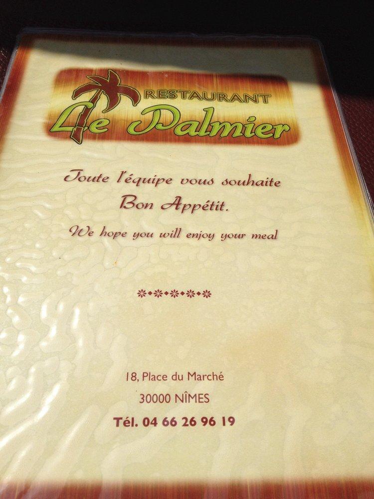 Menu at Le Palmier restaurant, Nimes, 18 Pl. du Marché