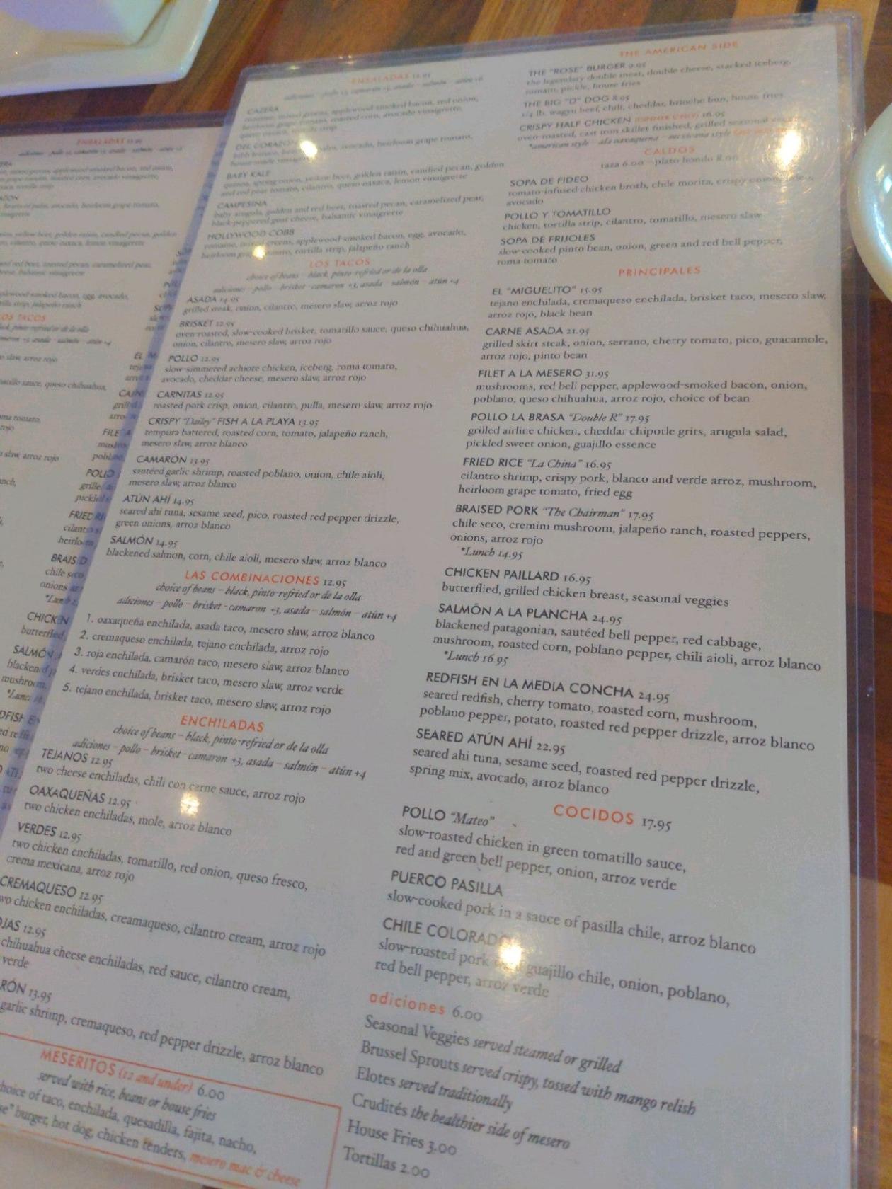 Menu at Mesero - Clearfork pub & bar, Fort Worth
