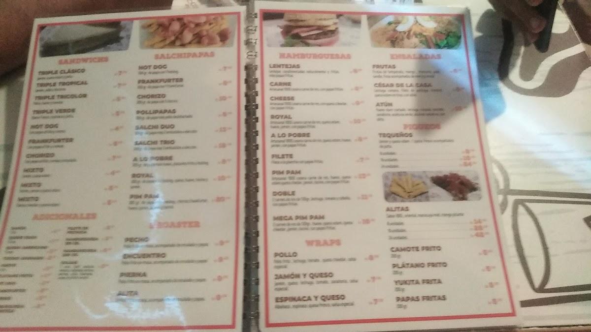 Menu at Pim Pam restaurant, La Molina