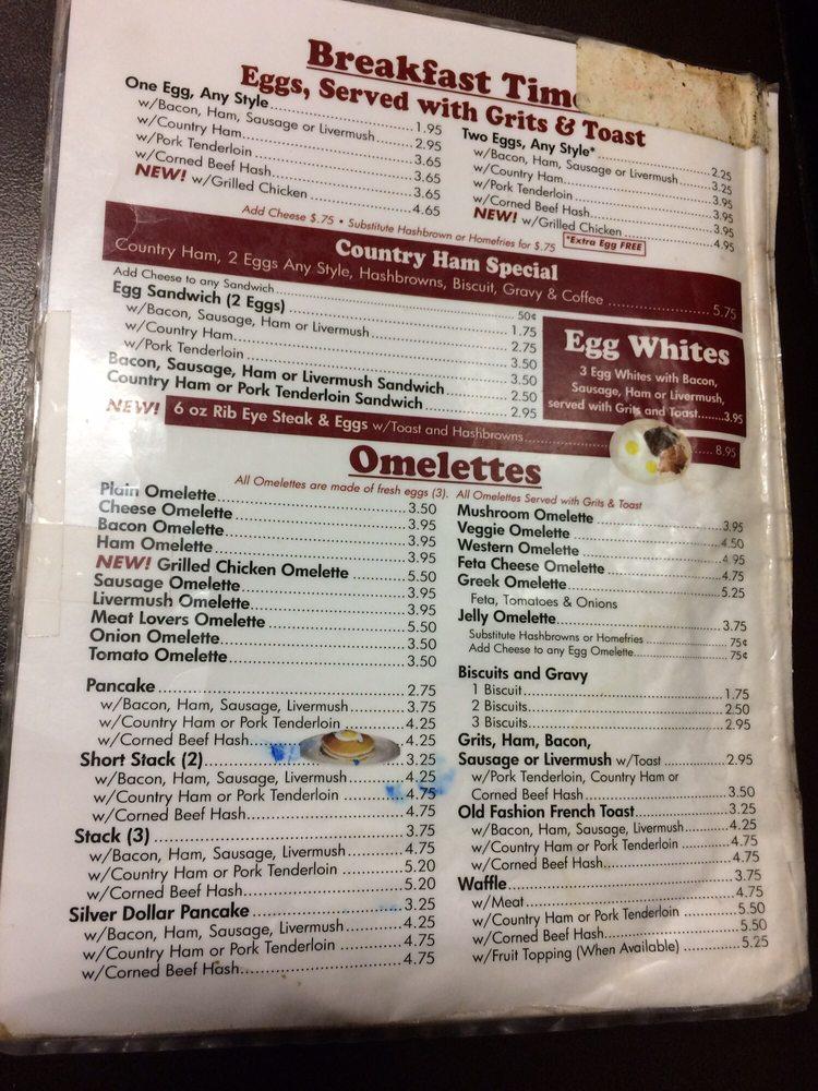 Menu at Snack Shop Family Restaurant, Boiling Springs