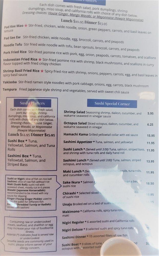 Menu at Tomi Sushi And Noodle Bar, Rockport