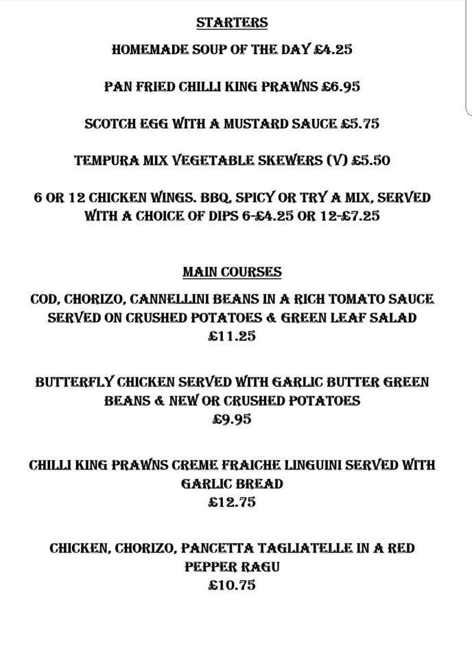 Menu at The Bagot Arms pub & bar, Abbots Bromley