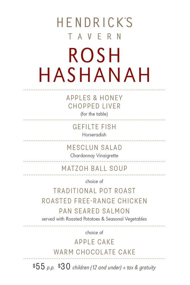 Menu at Hendrick's Tavern pub & bar, Roslyn