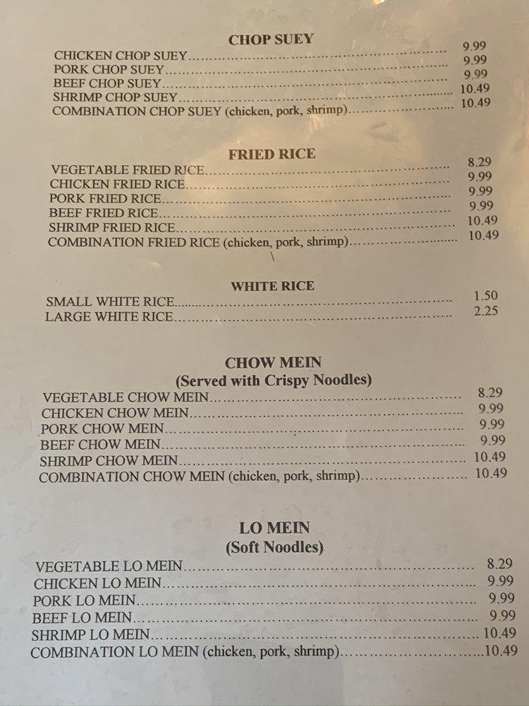 Menu at Lai Lai Chinese Restaurant, Douglas