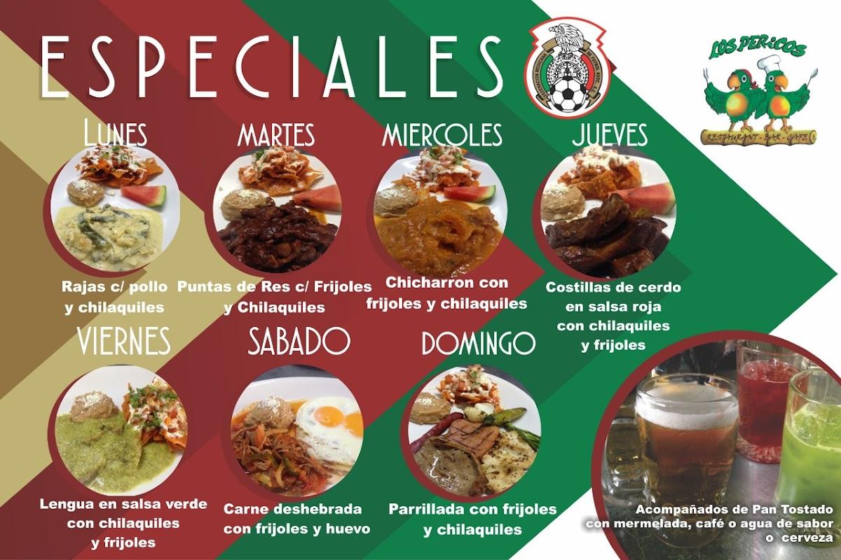 Menu at Los Pericos Restaurant Bar Cafe, Bucerías
