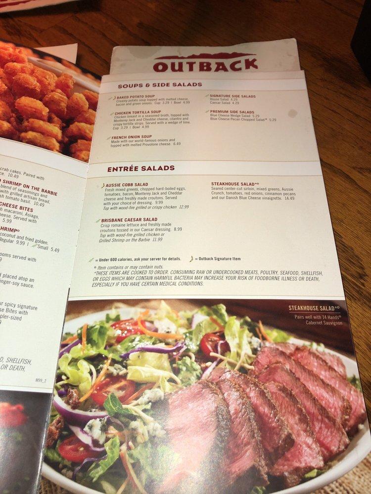Menu at Outback Steakhouse, Opelika