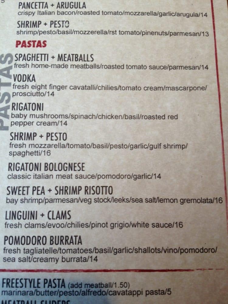 Menu at fire + wine pizzeria, Glen Ellyn
