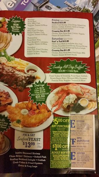 Menu at Farmers Family Restaurant, Murfreesboro
