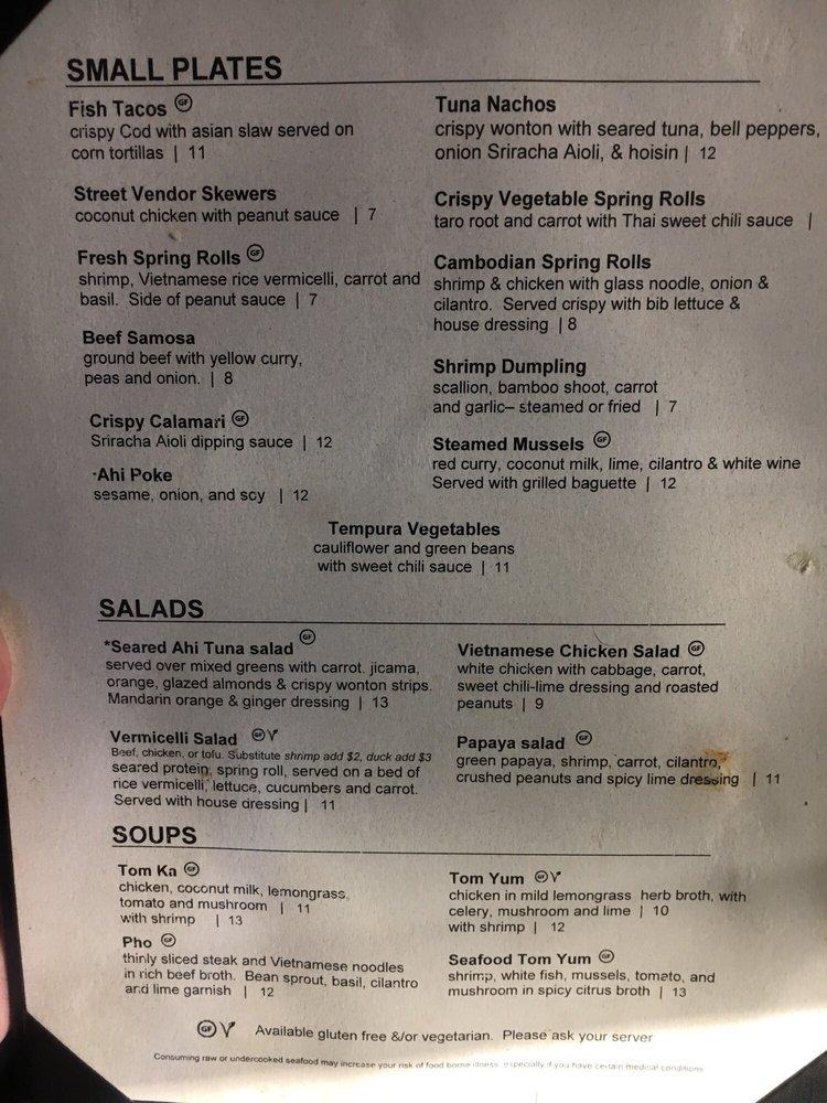Menu at KEO restaurant, Tulsa, S Yale Ave