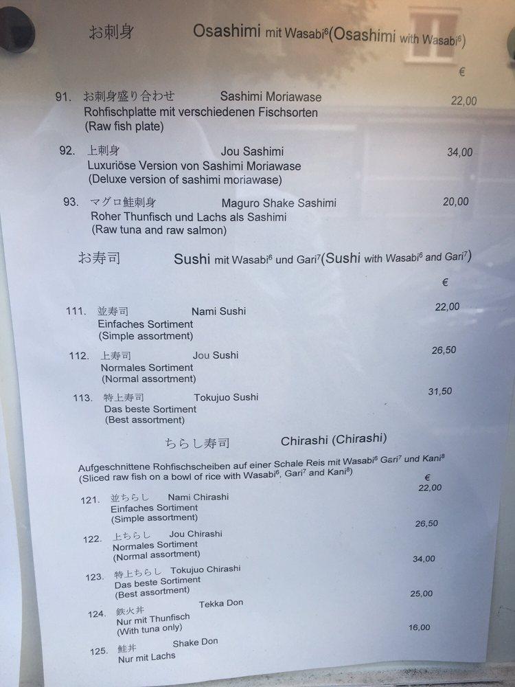 Speisekarte von Mikuni restaurant, Frankfurt am Main