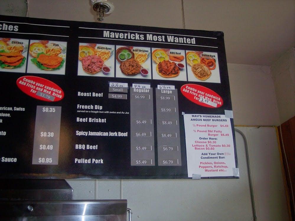 Menu at Maverick's Real Roast Beef BBQ, Roseville