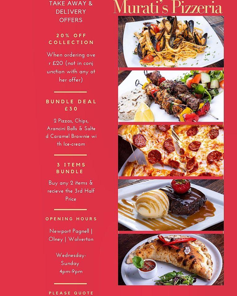 Menu at Murati's Pizzeria Ristorante, Newport Pagnell