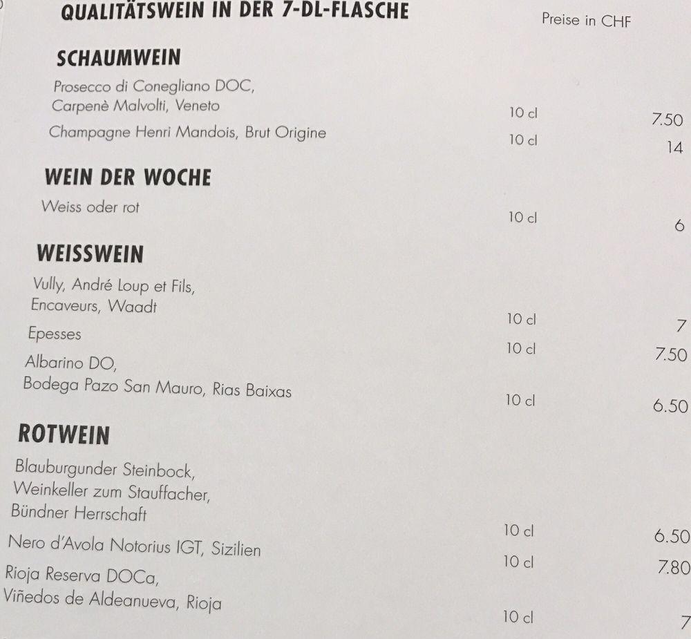Speisekarte von Bistro Europe Basel, Basel