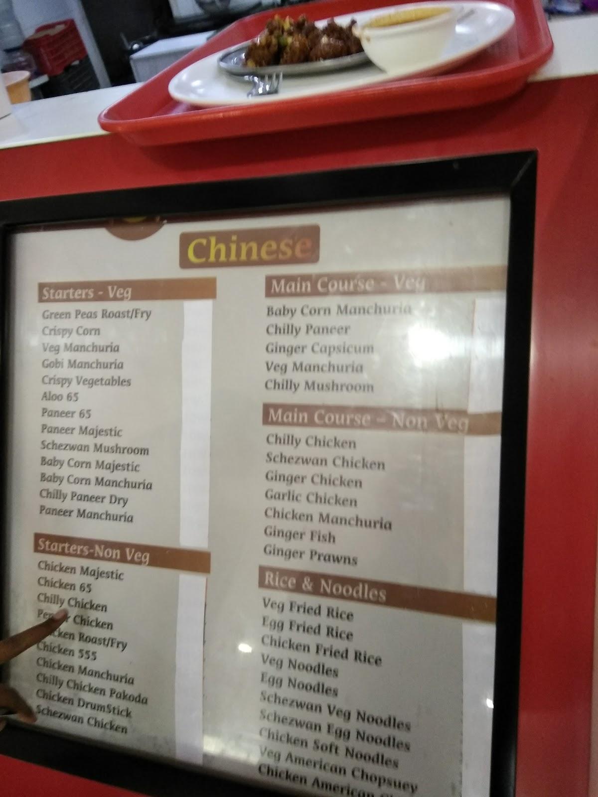 Menu at Delicious Corner, Hyderabad