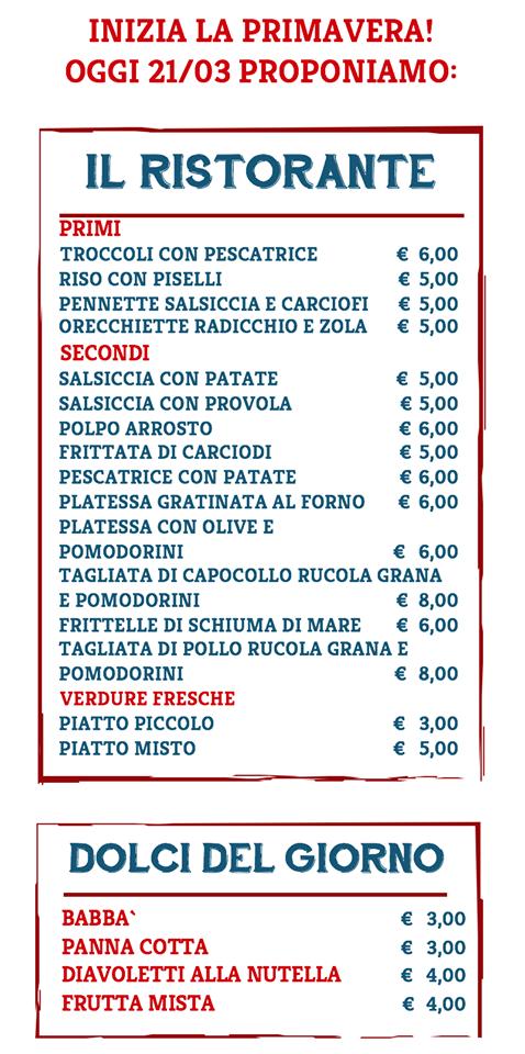 Menu da Il POSTO Affianco Take Away pizzeria, Ostuni