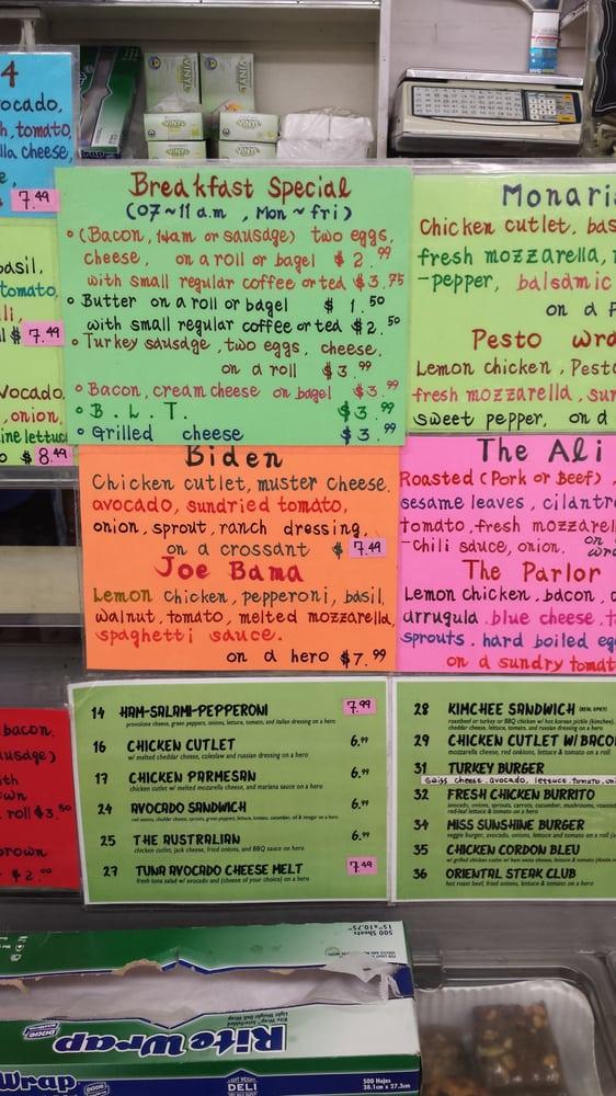 Menu at Sunny & Annie's Deli restaurant, New York City