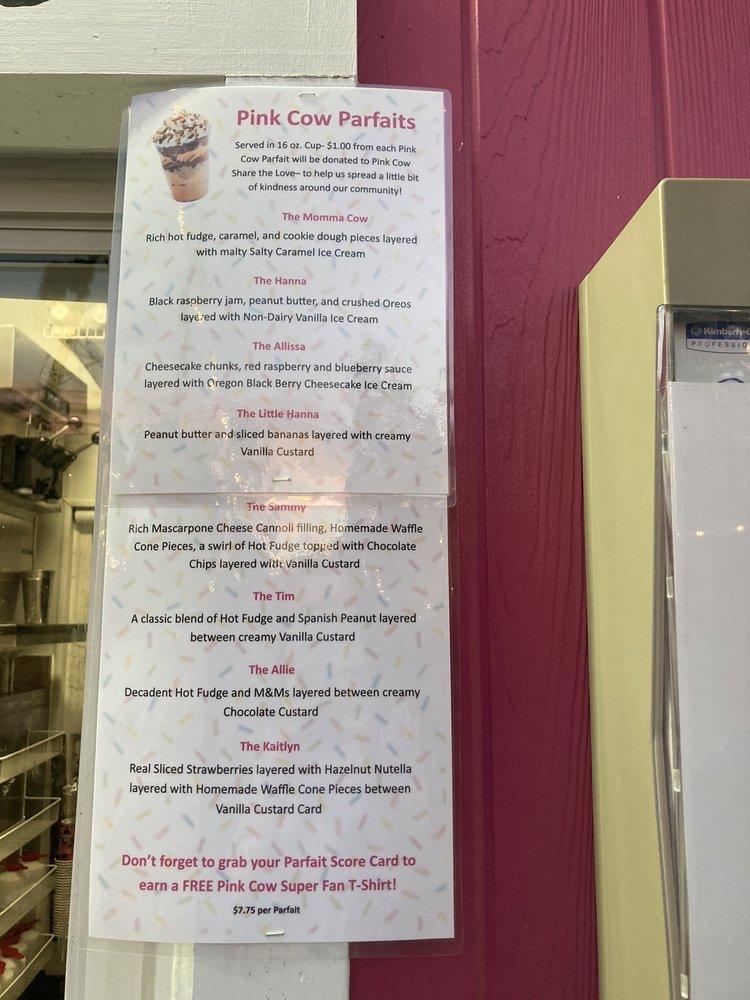 Menu at The Pink Cow, Alden