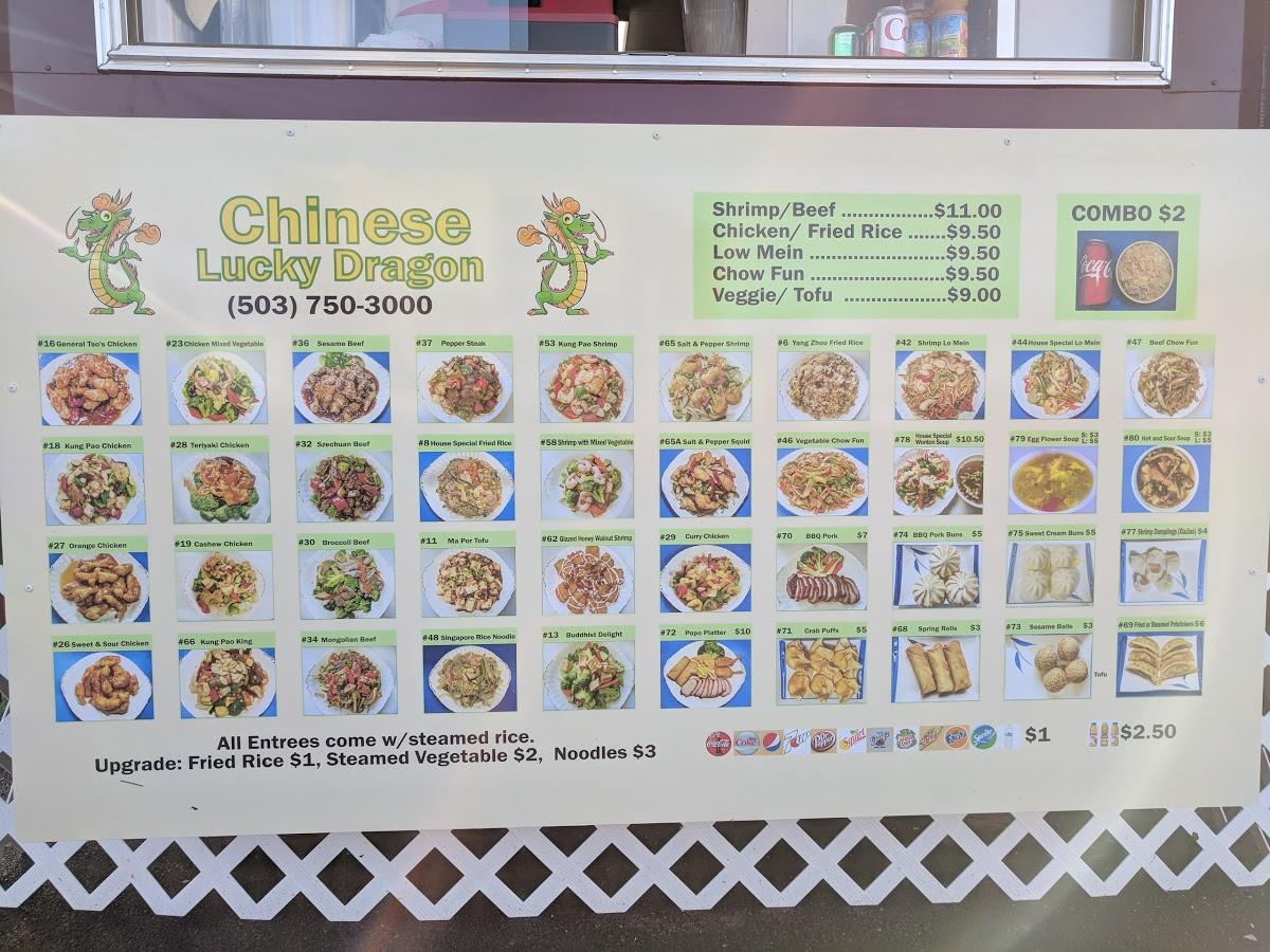 Menu at Chinese Lucky Dragon restaurant, Beaverton