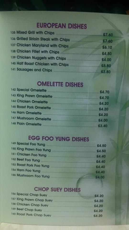 Menu at Crystal Chinese Takeaway restaurant, Hartlepool
